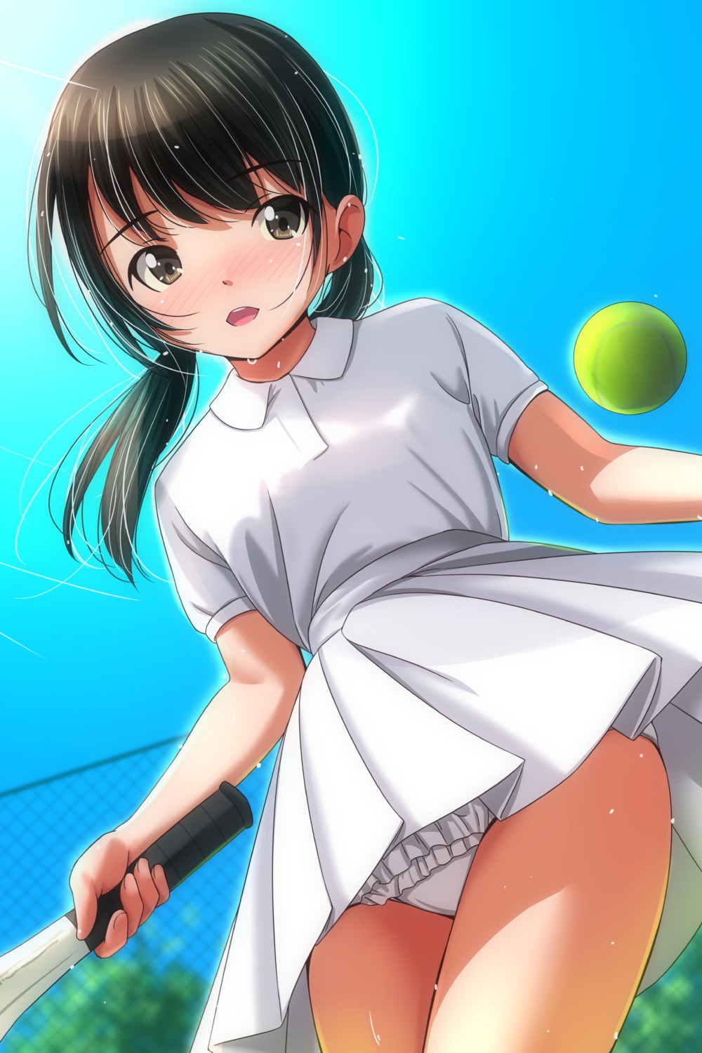 matsunaga kouyou loli pantsu skirt lift tennis wet | #1234343 | yande.re